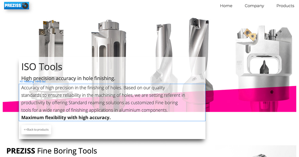 Herramientas con insertos ISO | PREZISS