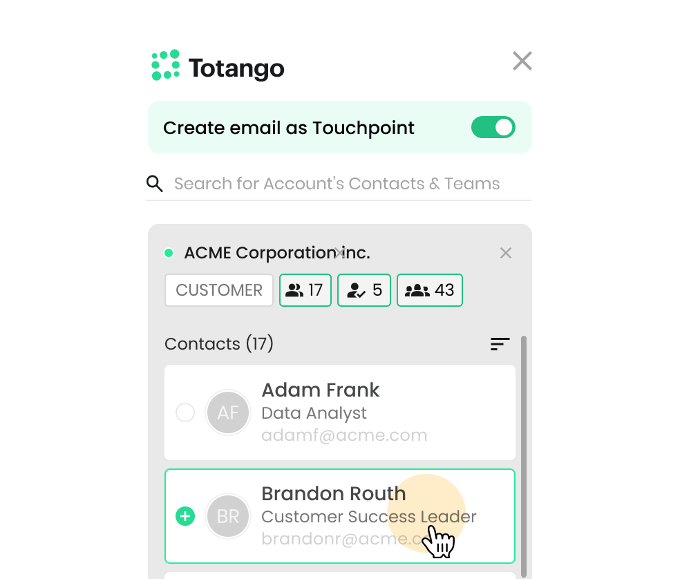 Totango - Microsoft Outlook Integration