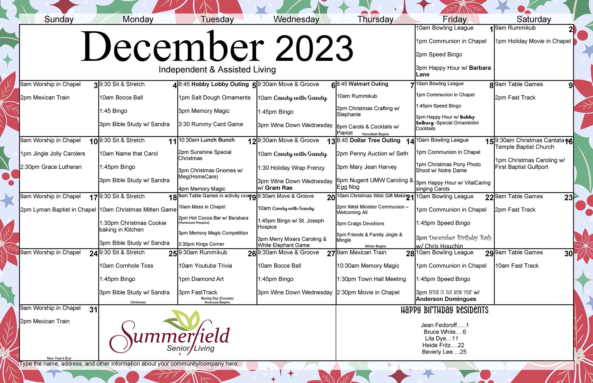 Summerfield Blog | Summerfield of Gulfport Assisted Living December ...
