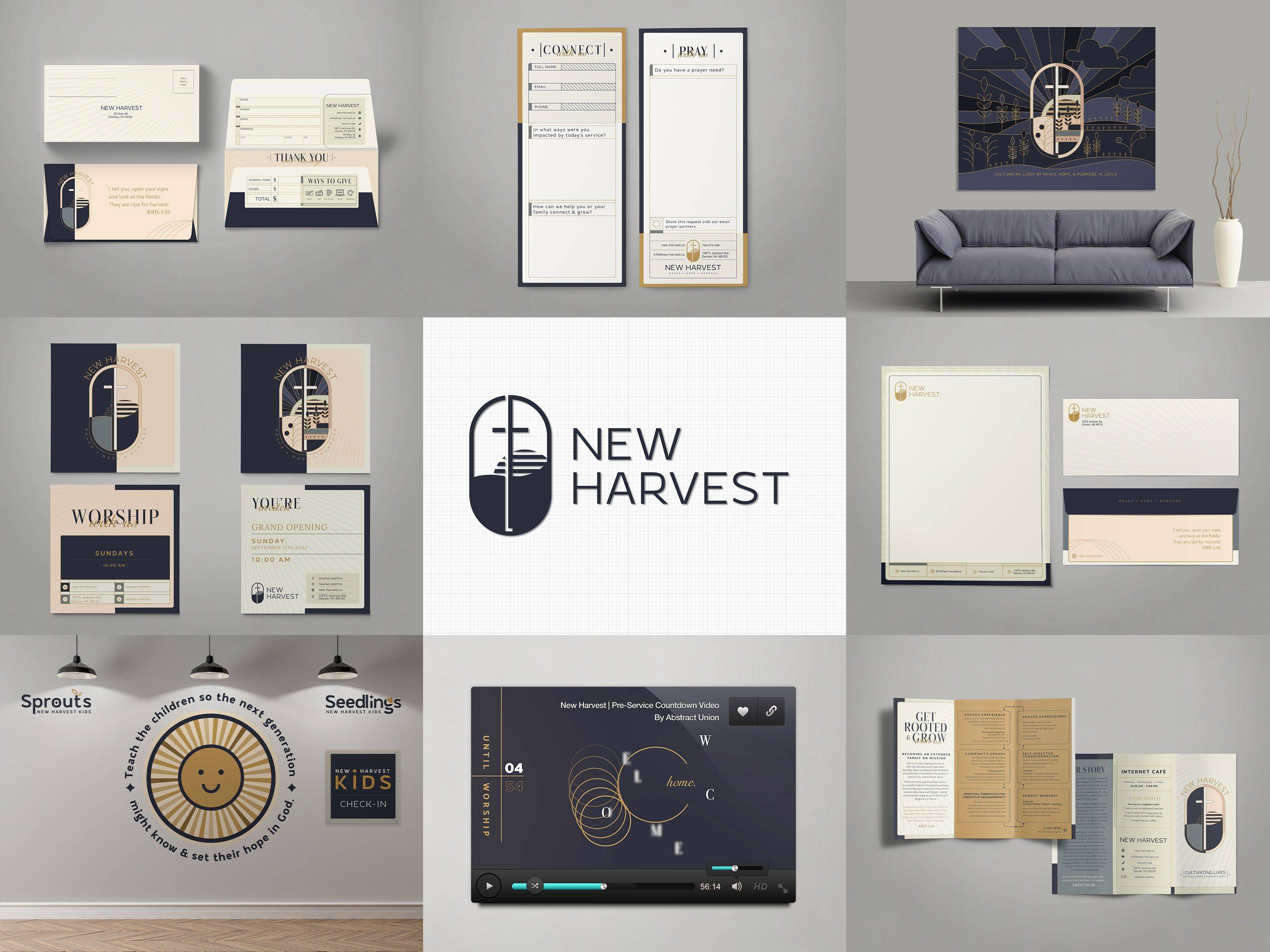 Modern-Country Church Brand Identity Design For New Harvest | Abstract ...
