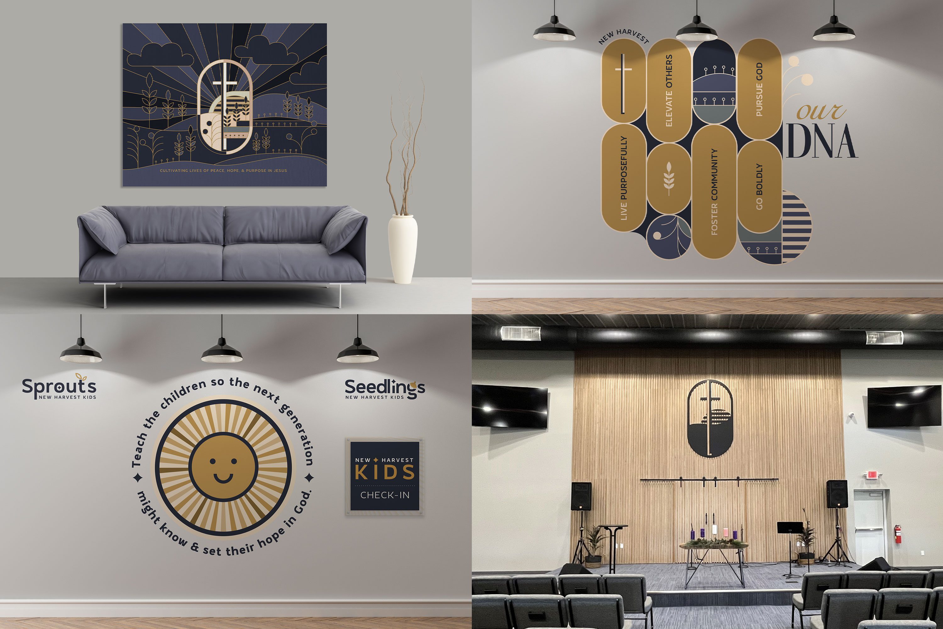 Modern-Country Church Brand Identity Design For New Harvest | Abstract ...