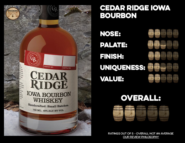 Cedar Ridge Iowa Bourbon Whiskey Review | Breaking Bourbon