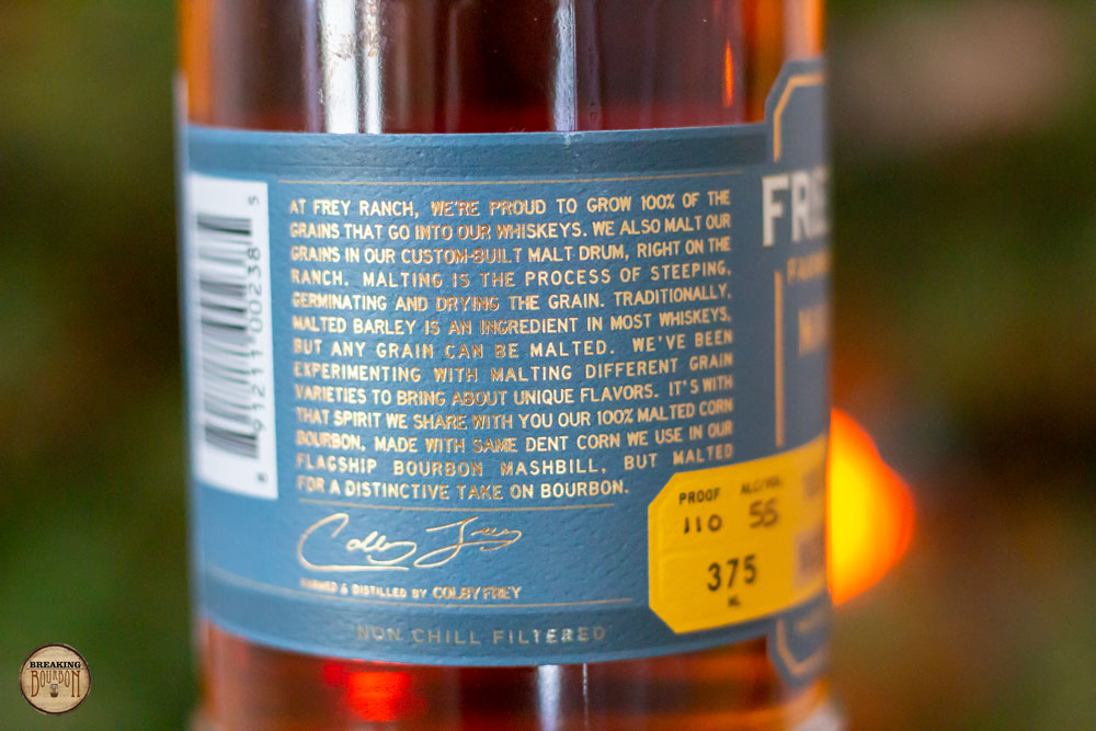 Frey Ranch 100% Malted Corn Bourbon Whiskey Review | Breaking Bourbon