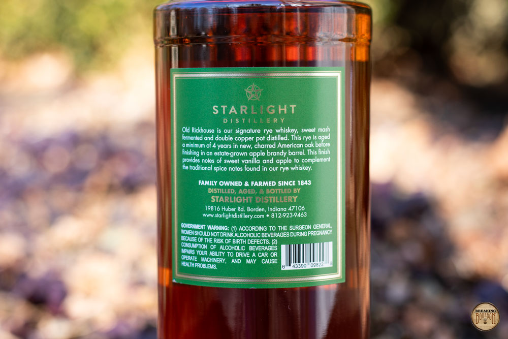Starlight Single Barrel Rye Finished in Apple Brandy Barrels Review ...