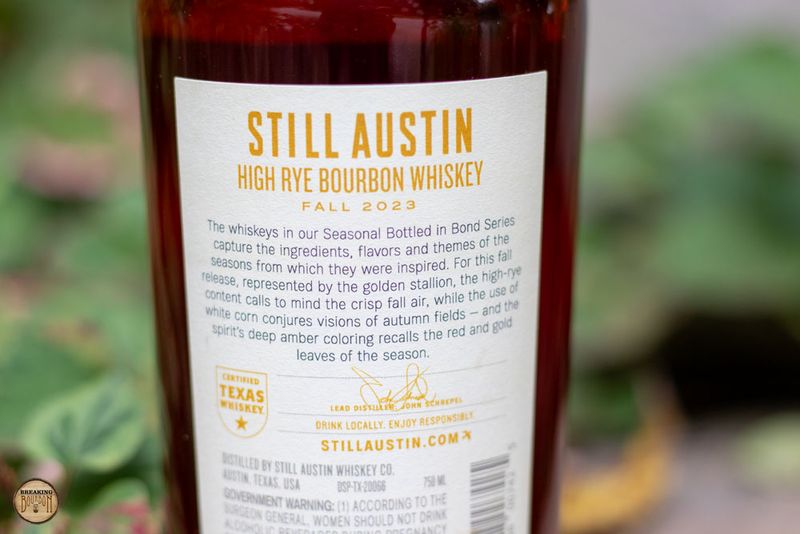 Still Austin Bottled in Bond High Rye Bourbon (Fall 2023) Review ...