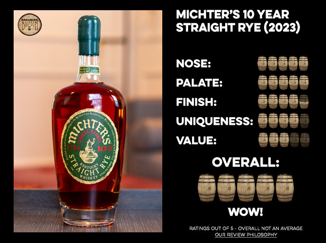 Michter’s 10 Year Straight Rye (2023) Review | Breaking Bourbon