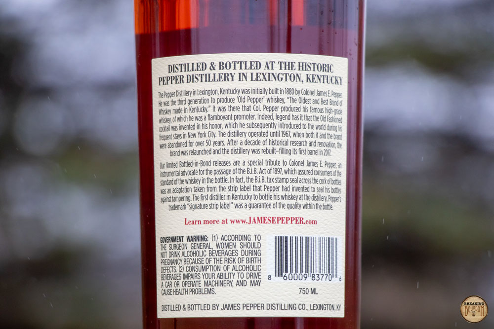 Old Pepper Bourbon Bottled in Bond Review | Breaking Bourbon