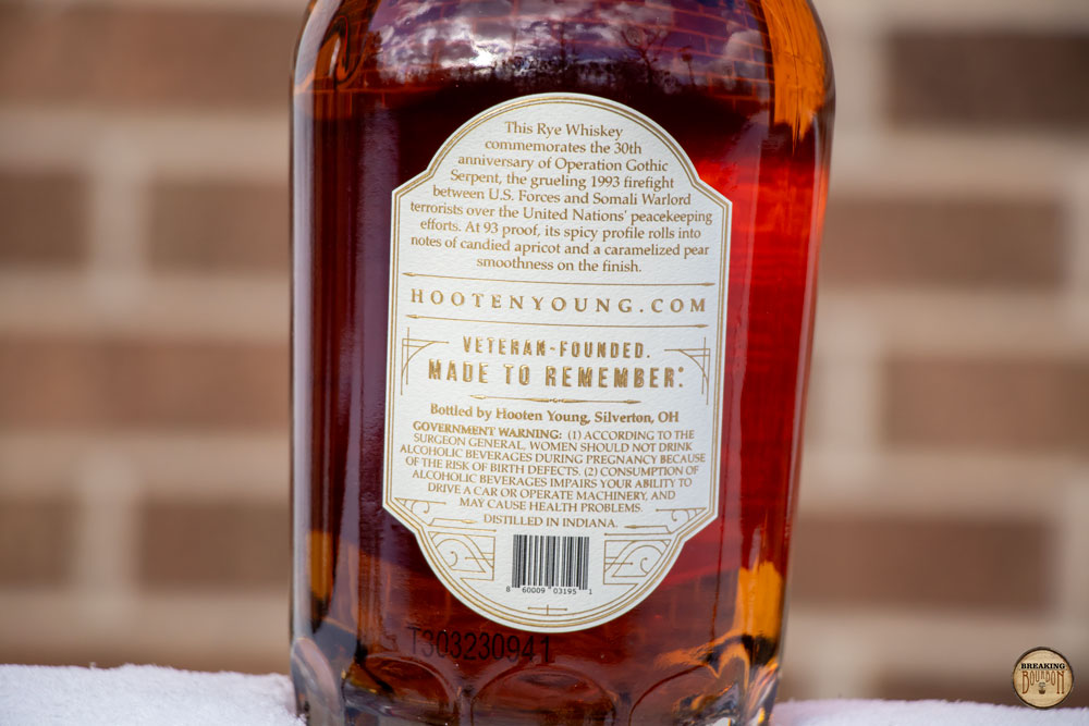 Hooten Young Operation Gothic Serpent Rye Review | Breaking Bourbon