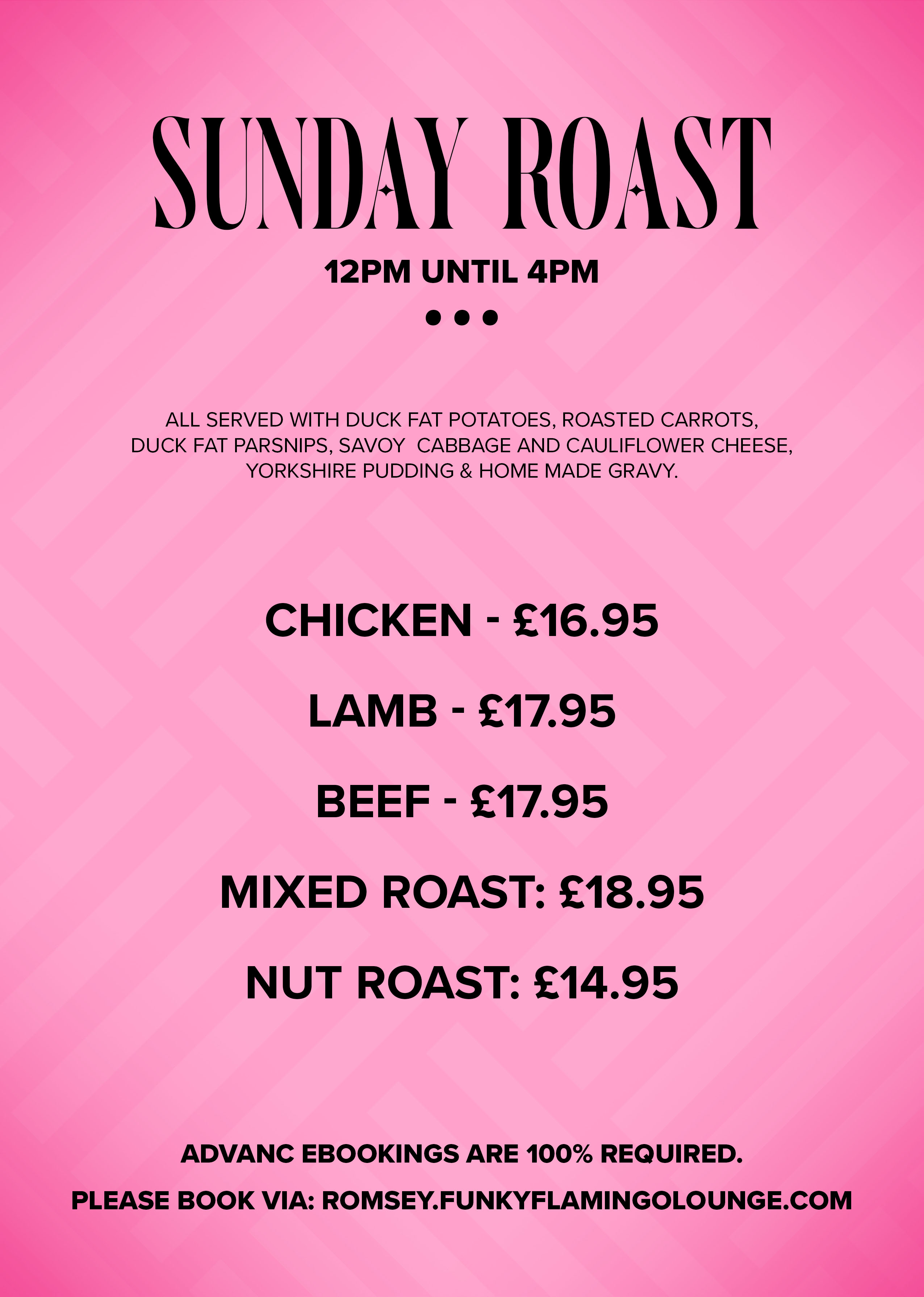 Menu's | Bella Vita & Funky Flamingo Romsey Southampton