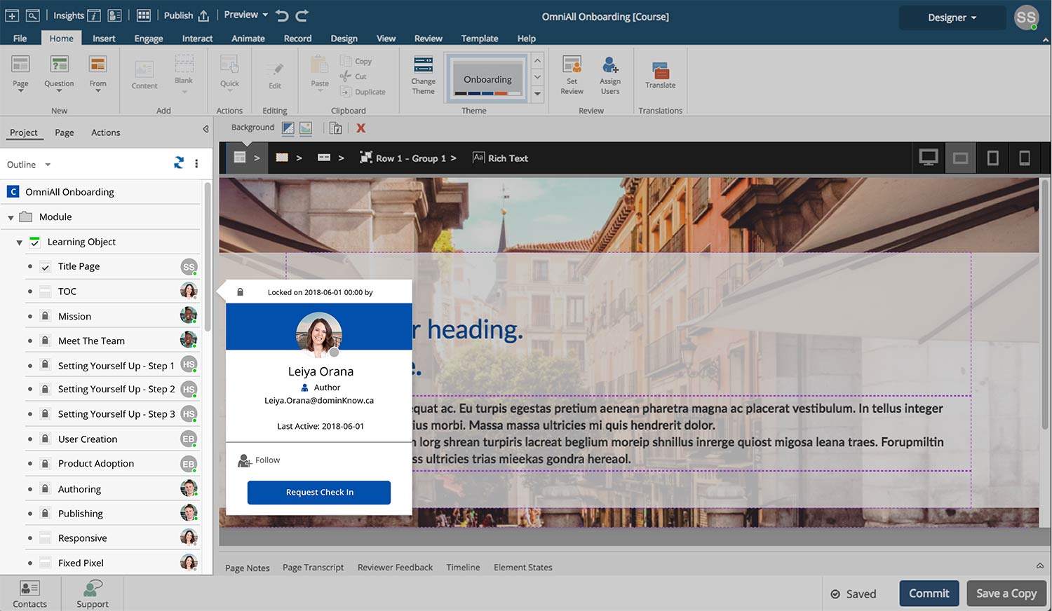 eLearning Authoring Collaboration & Review Tools - dominKnow