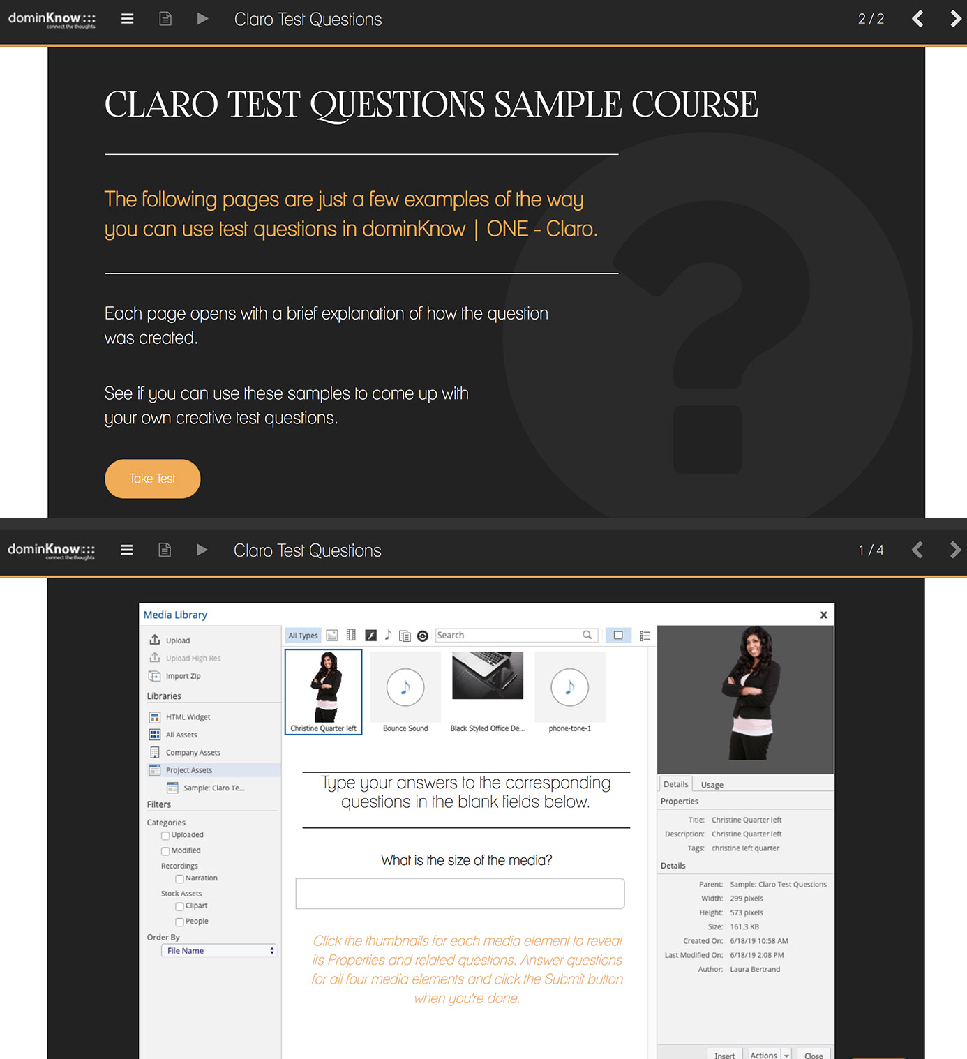 Test Question Sample Course