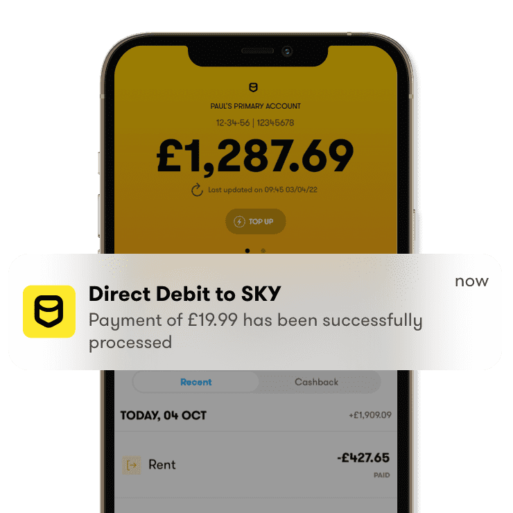 Prepaid contactless Mastercard® for paying Direct Debits