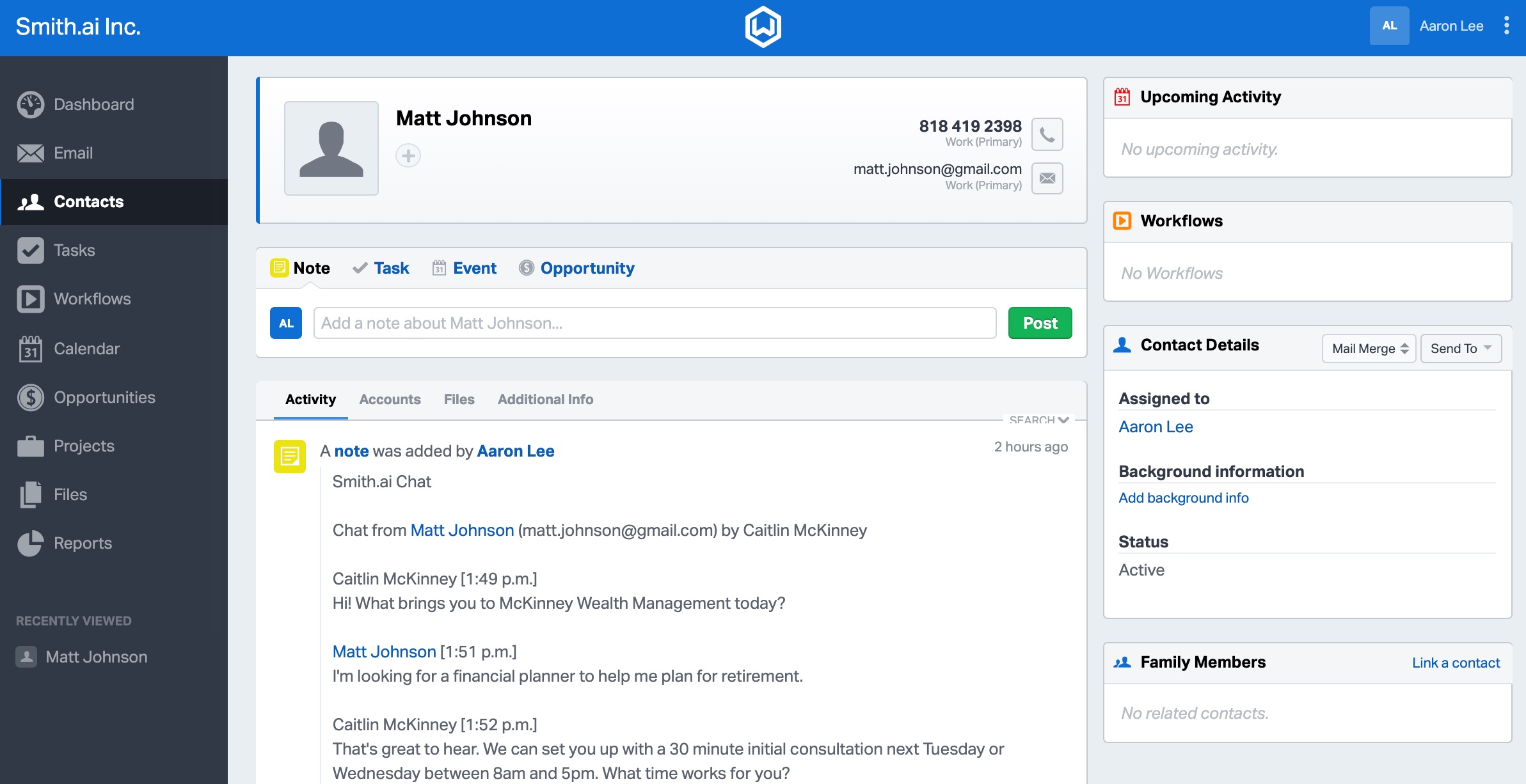 Smith.ai Web Chat Now Integrates with Wealthbox | Smith.ai
