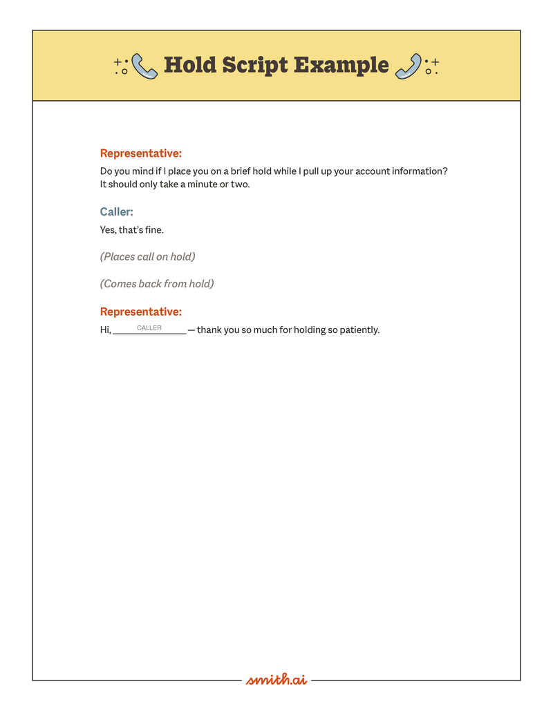 Smith.ai Hold Script