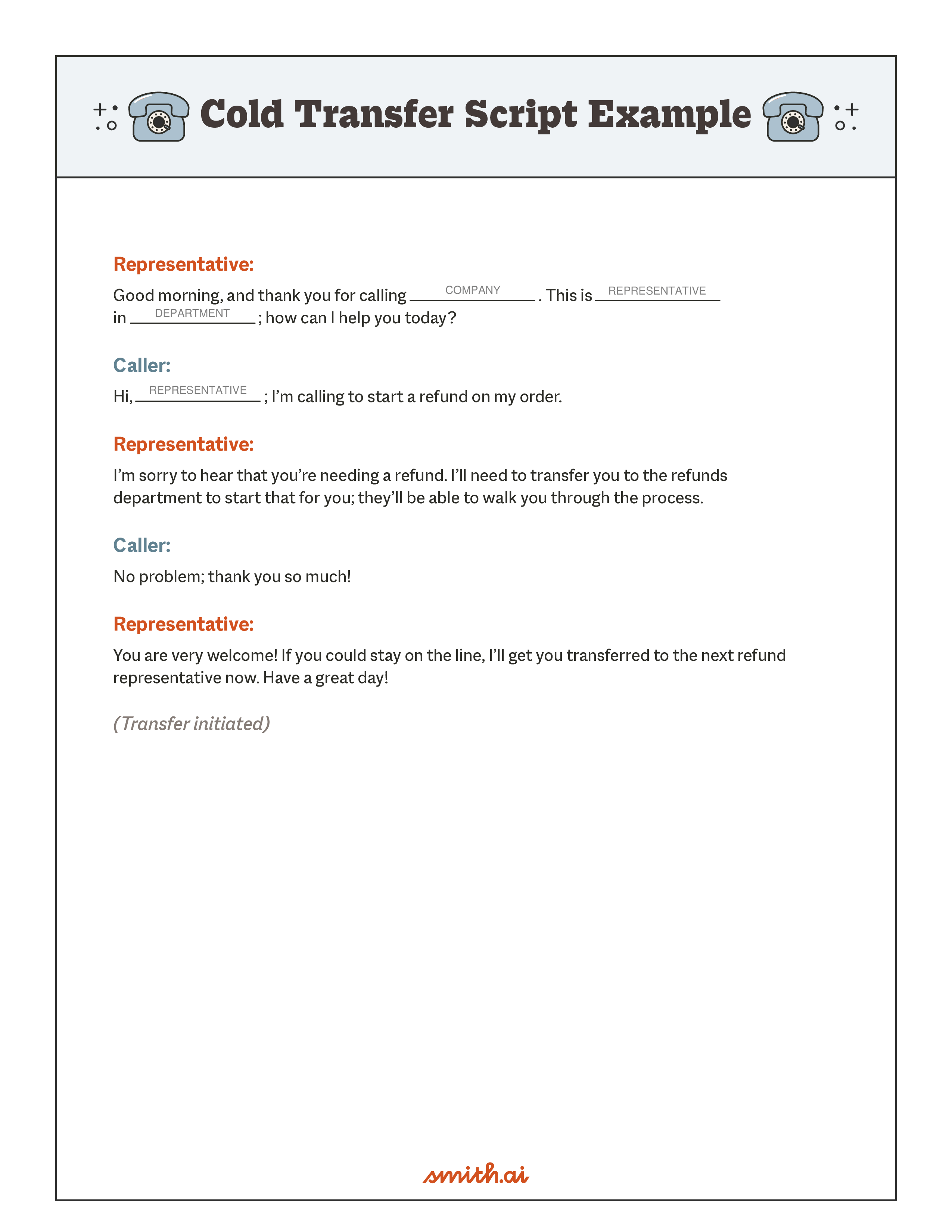 Smith.ai Cold Transfer Script
