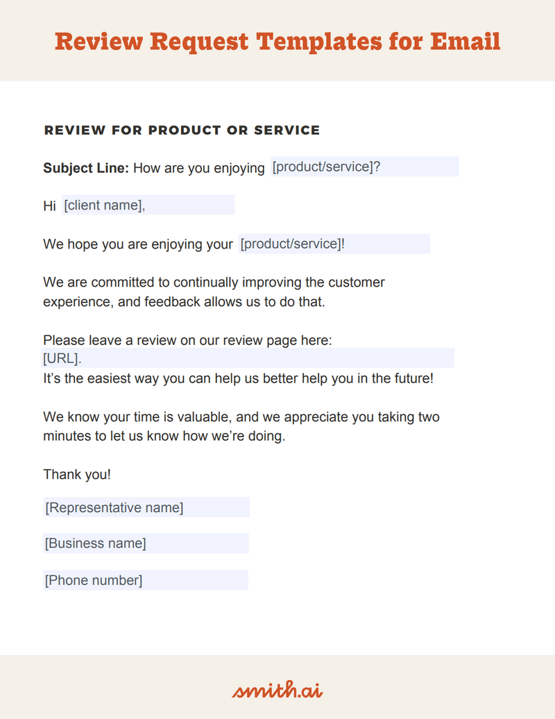 Review Request Templates for Email