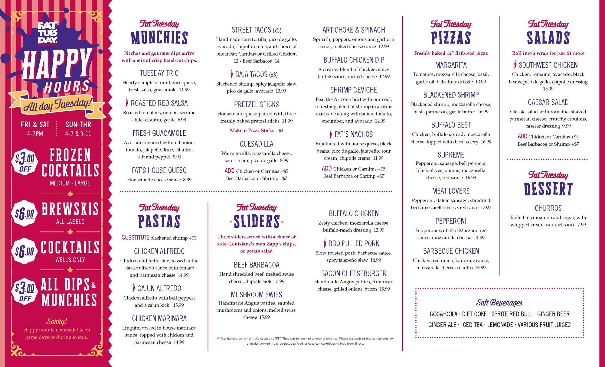 FAT TUESDAY WESTGATE | FOOD MENU