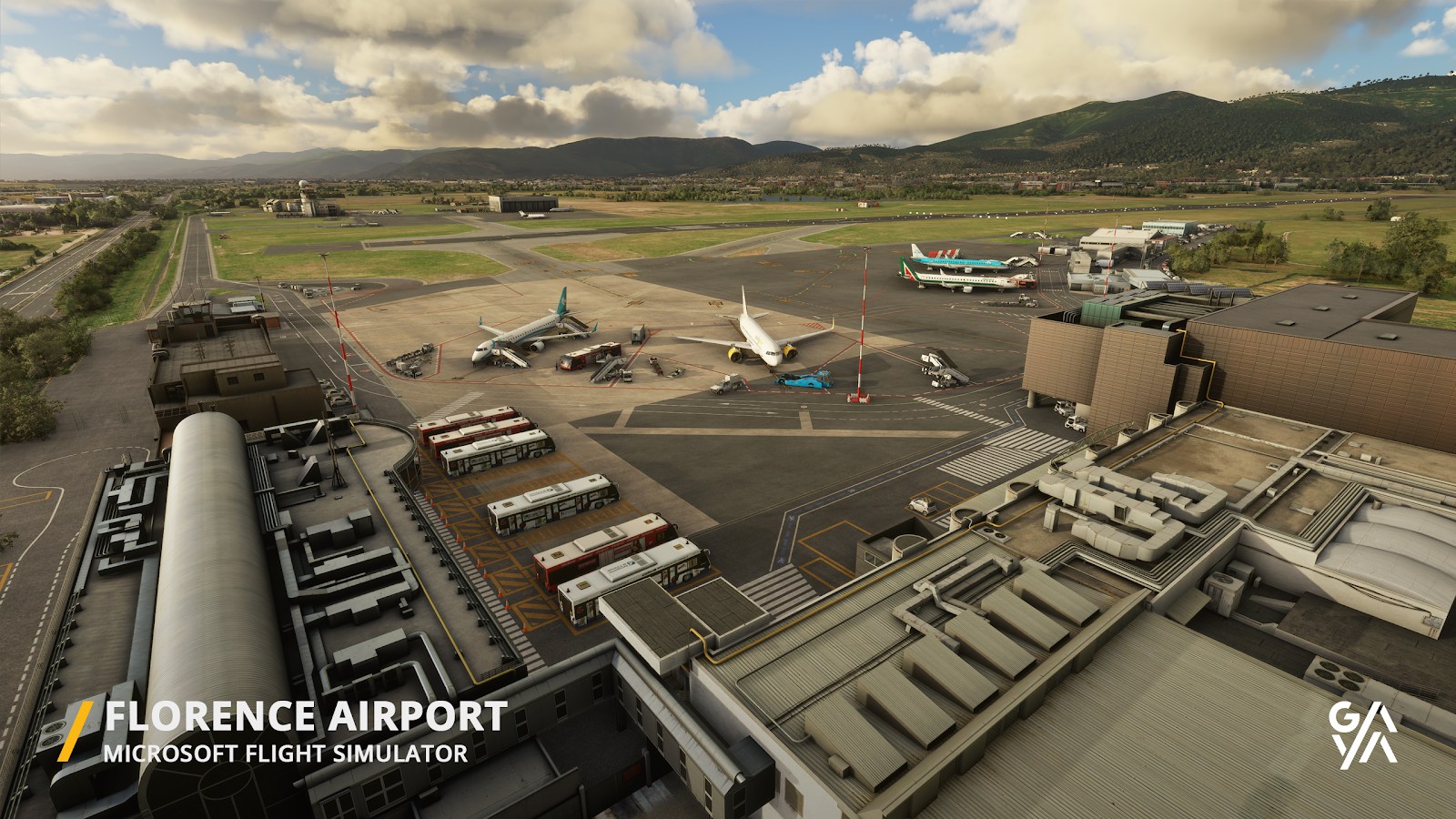 Florence Airport Latest Scenery Available from Gaya Simulations - Threshold