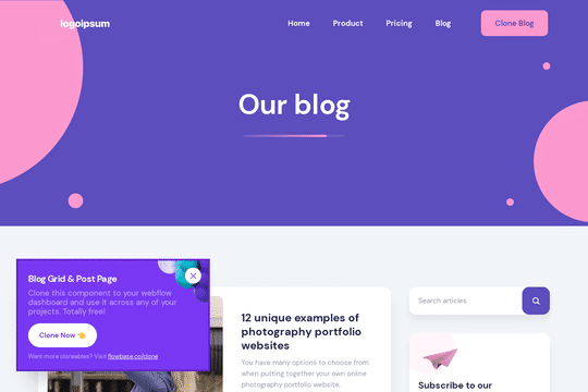 Webflow Showcase Search Results