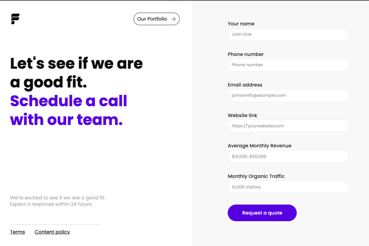 Webflow Showcased Ad Agency Contact Form