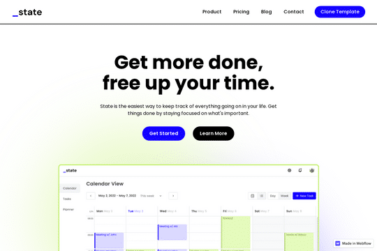 Webflow Showcased Cloneable SaaS Template 1