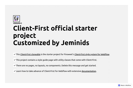 Webflow Showcased | Jeminid's Client First Webflow Showcased | Jeminid's Client First