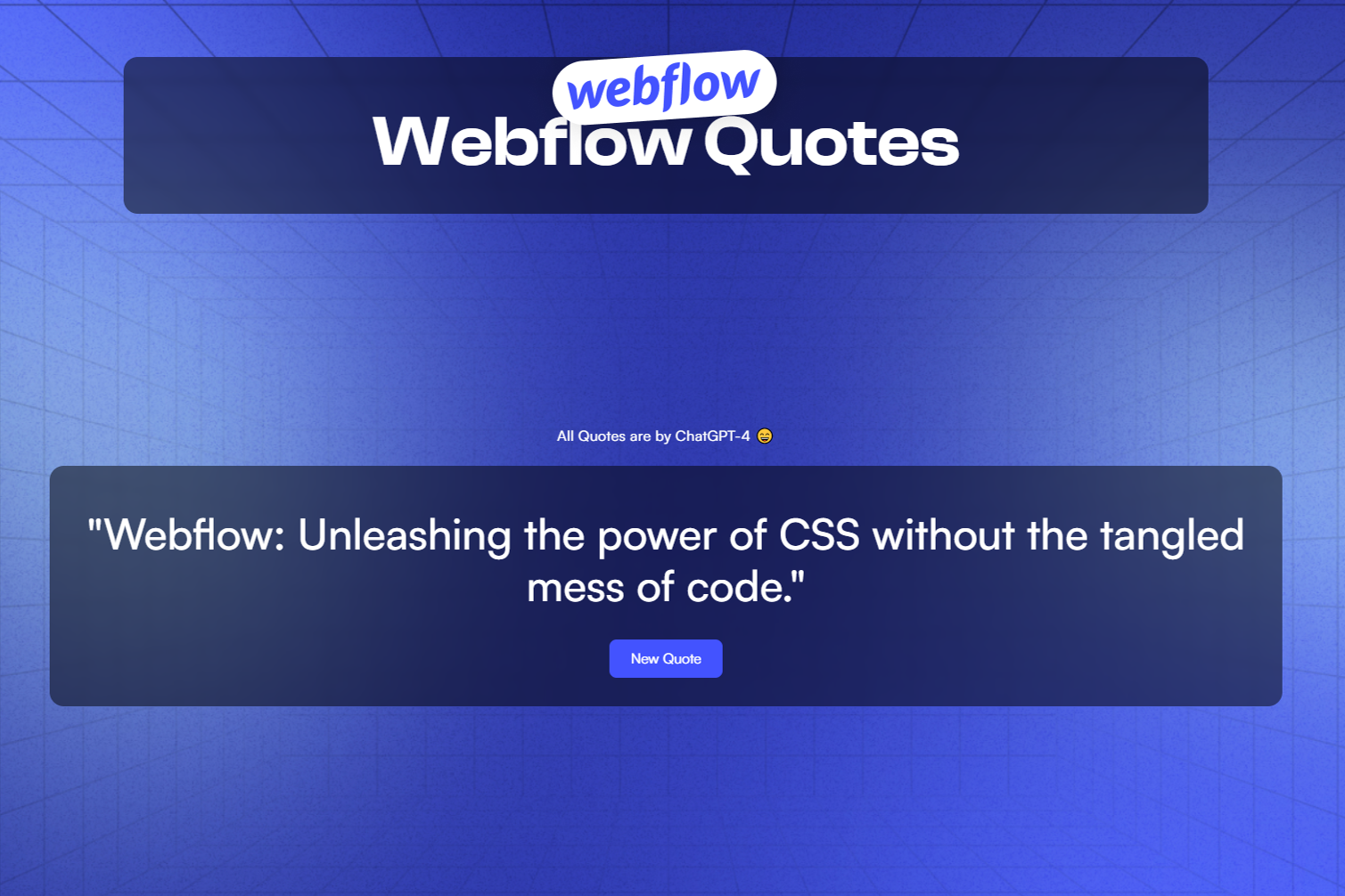 Webflow Showcased | Webflow Quotes Generator | Clonable
