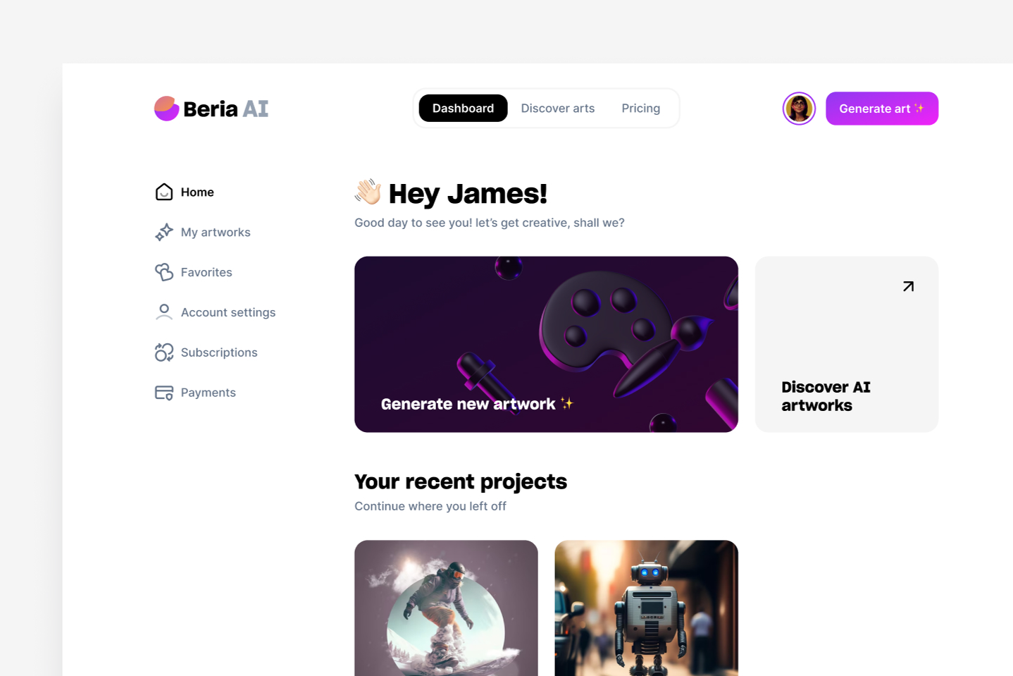 Webflow Showcased | BeriaAI - Generative art platform