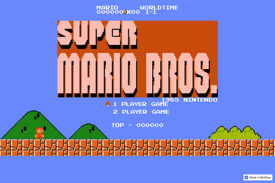 Webflow Showcased | bwm-12-super-mario-start-screen