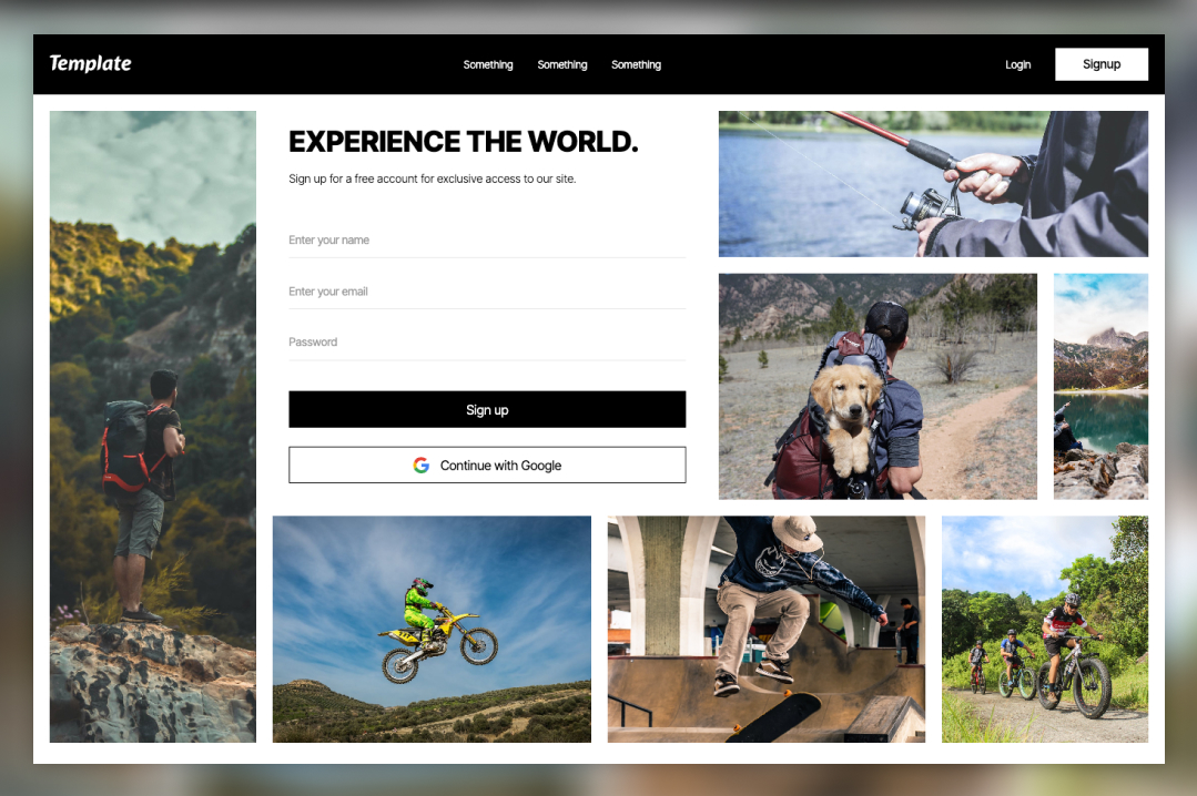 Webflow Showcased | Photo Grid Signup | Outdoor Theme Webflow Showcased | Photo Grid Signup | Outdoor Theme