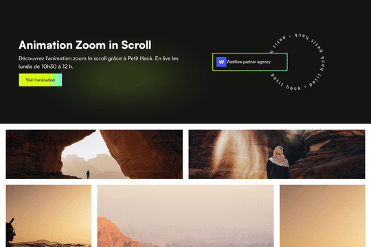 Webflow Showcased | Animation Zoom on scroll - Petit Hack