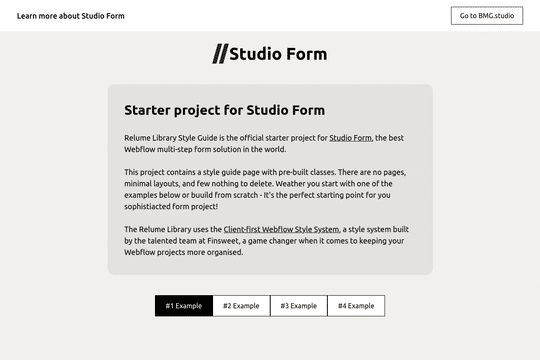 Webflow Showcased | Studio Form Style Guide Webflow Showcased | Studio Form Style Guide