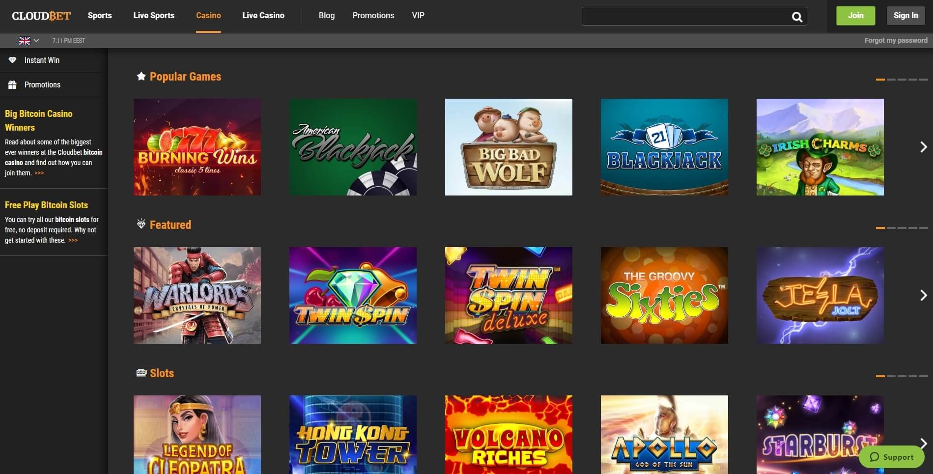 CloudBet Online Casino Review And Bonus AboutSlots