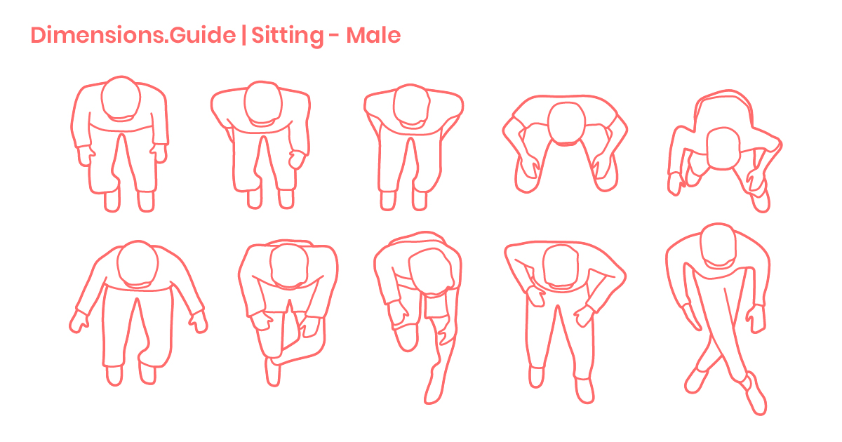 Sitting - Male (Plan) Dimensions & Drawings | Dimensions.com