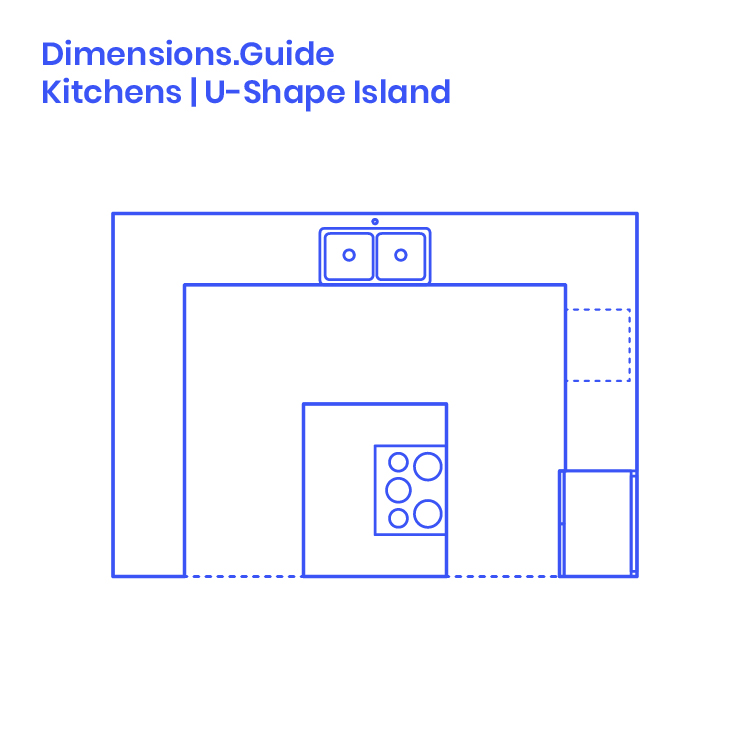 U-Shape Island Kitchen Dimensions & Drawings | Dimensions.com
