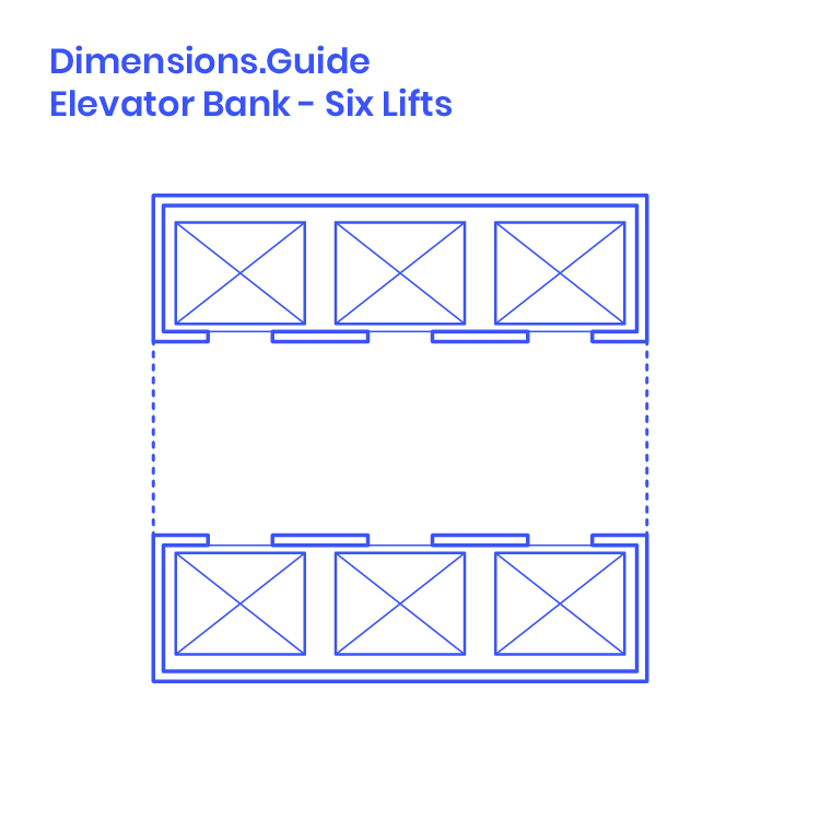 Six Lift Elevator Bank Dimensions & Drawings | Dimensions.com