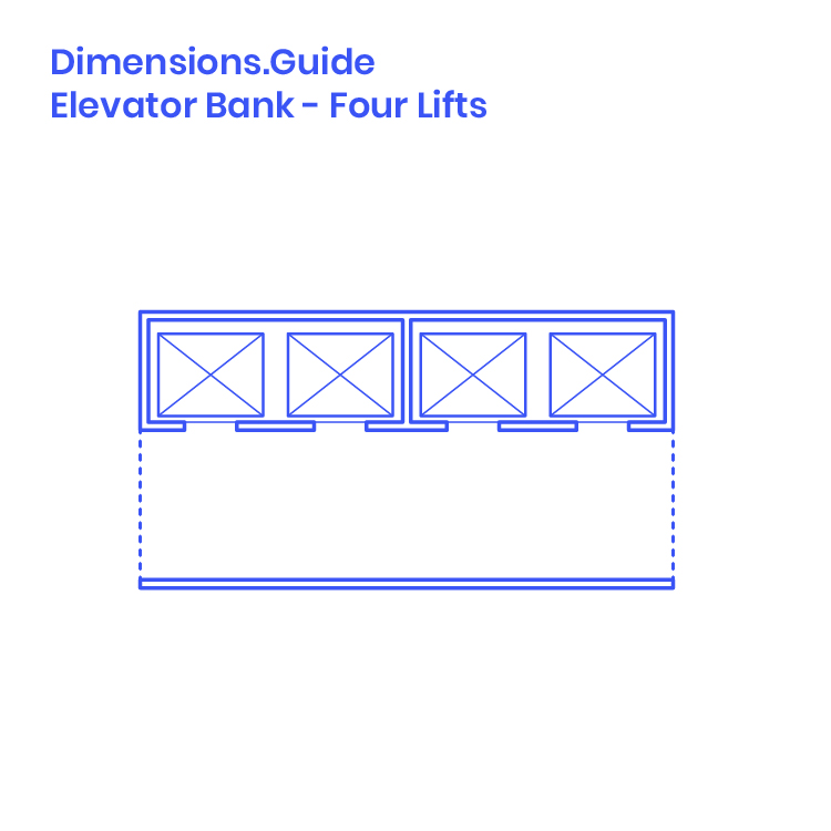 Four Lift Elevator Bank Dimensions & Drawings | Dimensions.com
