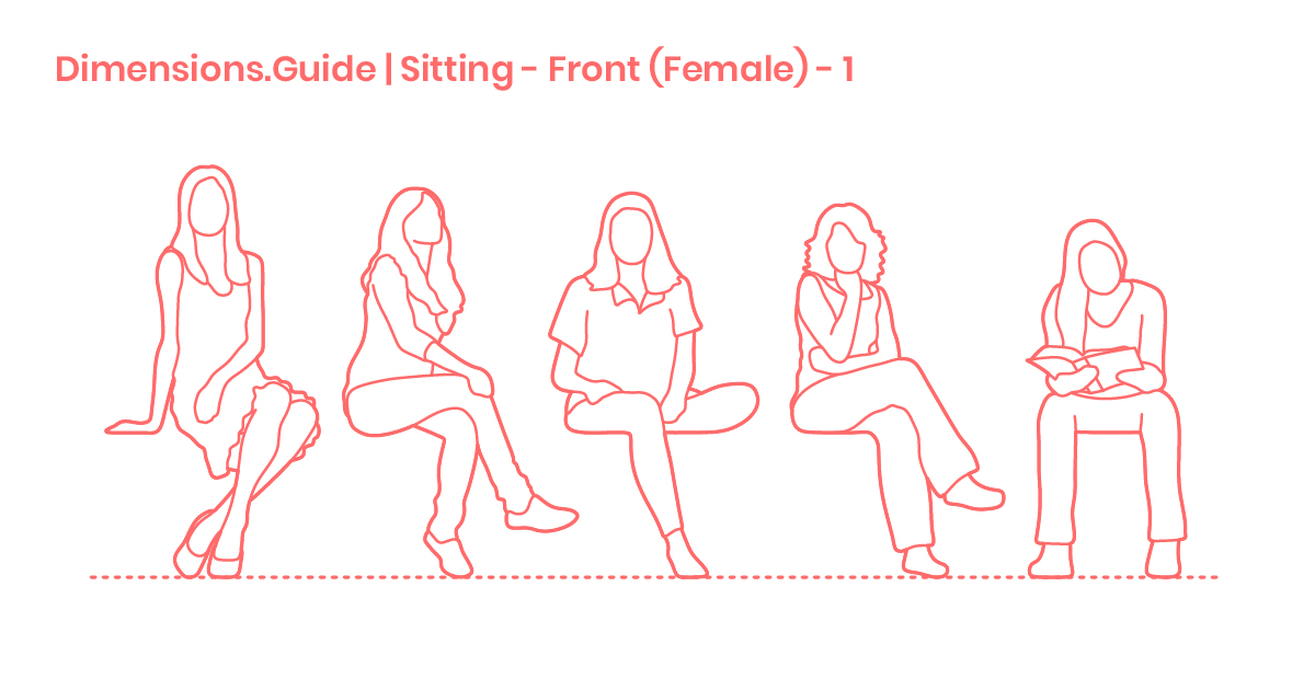 Sitting - Female (Front) - 1 Dimensions & Drawings | Dimensions.com