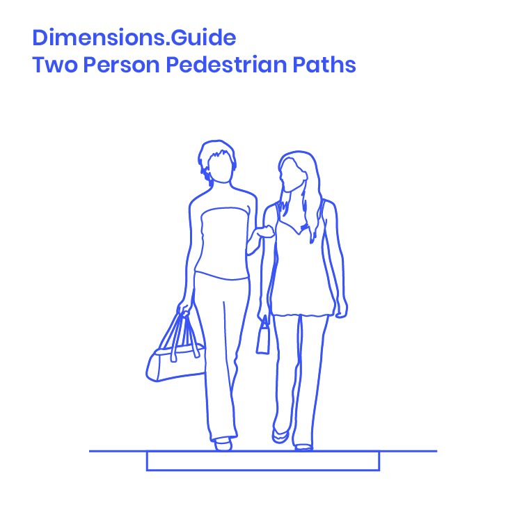 Two Person Pedestrian Path Dimensions & Drawings | Dimensions.com