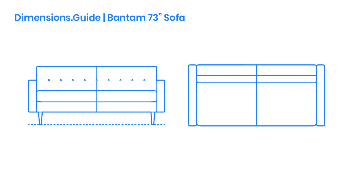 Bantam 73" Sofa Dimensions & Drawings | Dimensions.com