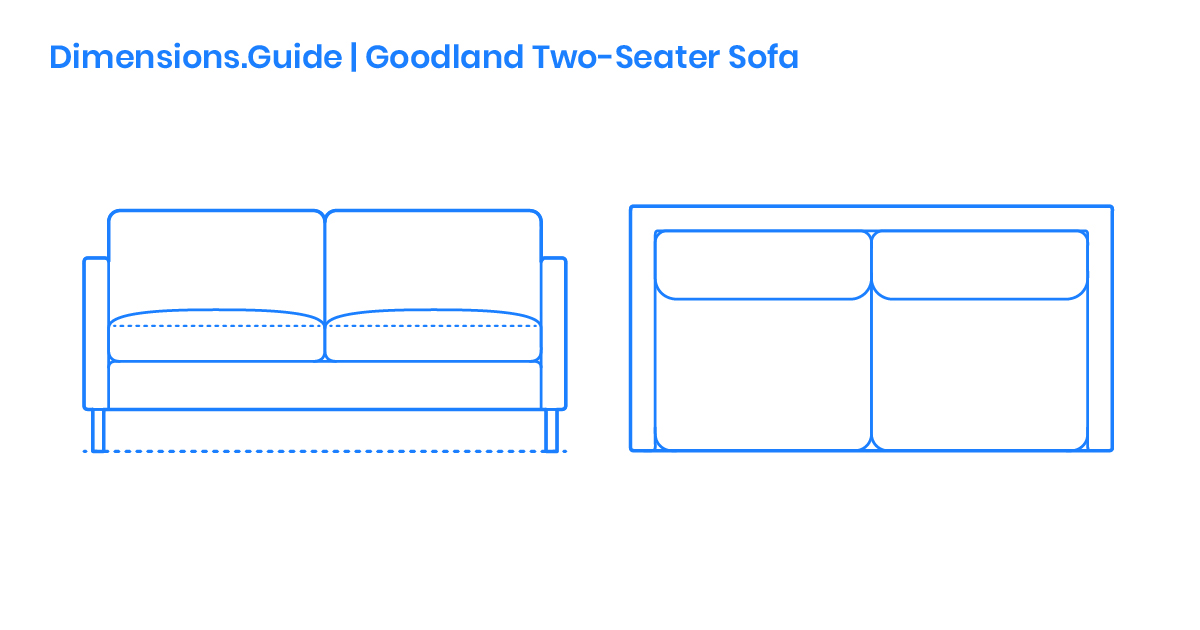 Goodland Two-Seater Sofa Dimensions & Drawings | Dimensions.com