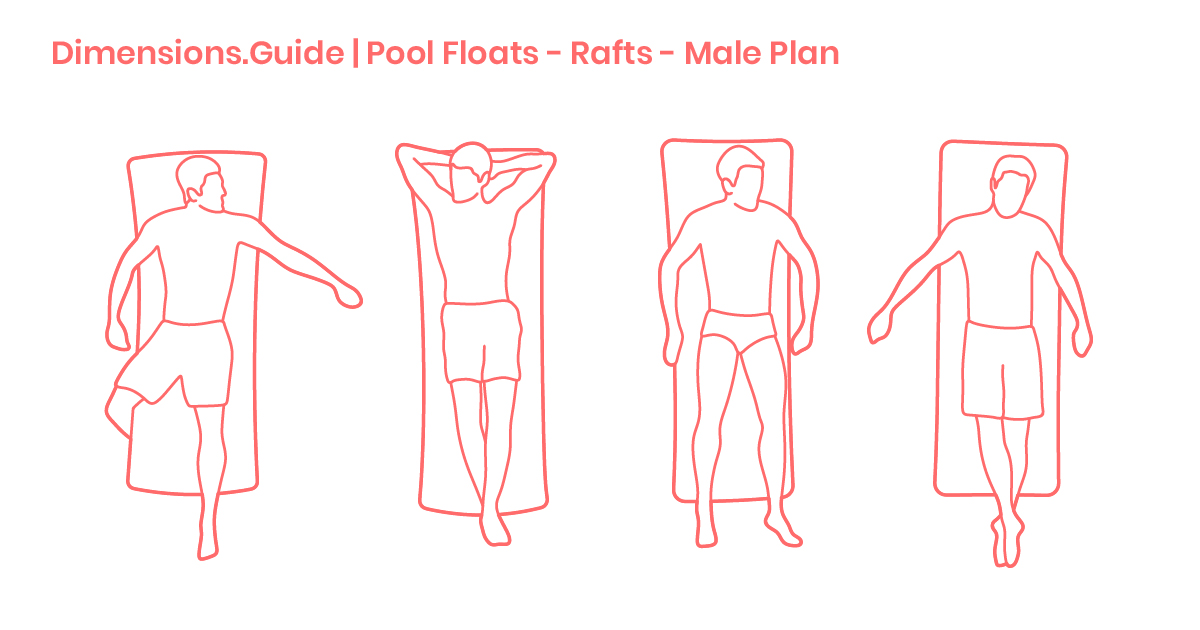 Pool Floats - Rafts - Male (Plan) Dimensions & Drawings | Dimensions.com