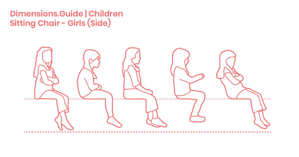 Sitting Chair - Girls (Side) Dimensions & Drawings | Dimensions.com