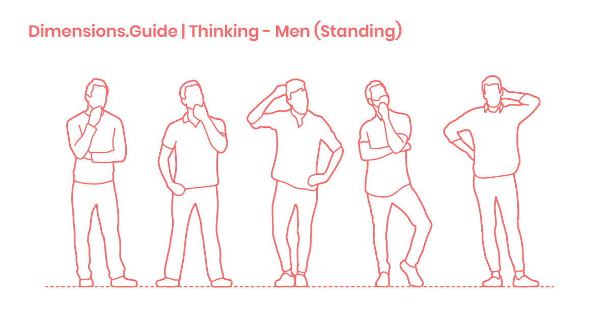 Thinking - Men (Standing) Dimensions & Drawings | Dimensions.com