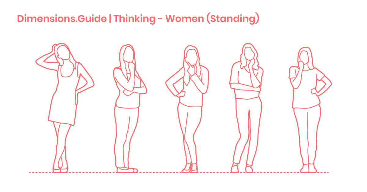 Thinking - Women (Standing) Dimensions & Drawings | Dimensions.com