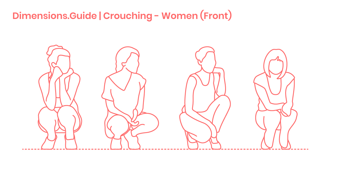 Crouching - Women (Front) Dimensions & Drawings | Dimensions.com