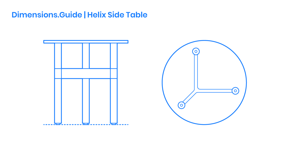 Helix Side Table Dimensions & Drawings | Dimensions.com
