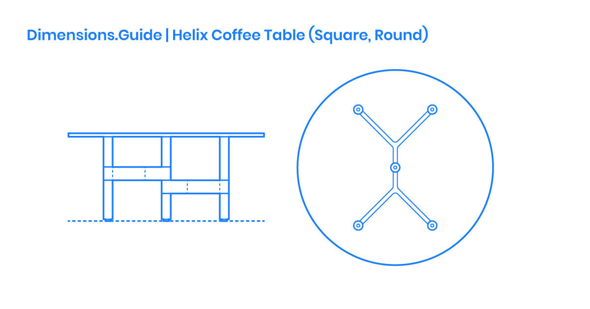 Helix Coffee Tables (Round, Square) Dimensions & Drawings | Dimensions.com