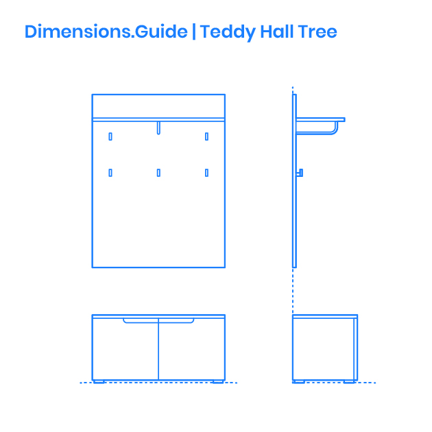 Teddy Hall Tree Dimensions & Drawings | Dimensions.com
