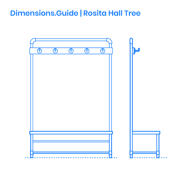 Rosita Hall Tree Dimensions & Drawings | Dimensions.com